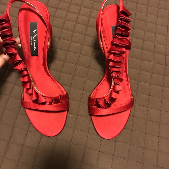 Nina | Shoes | Sexy Red Satin Sandal | Poshmark